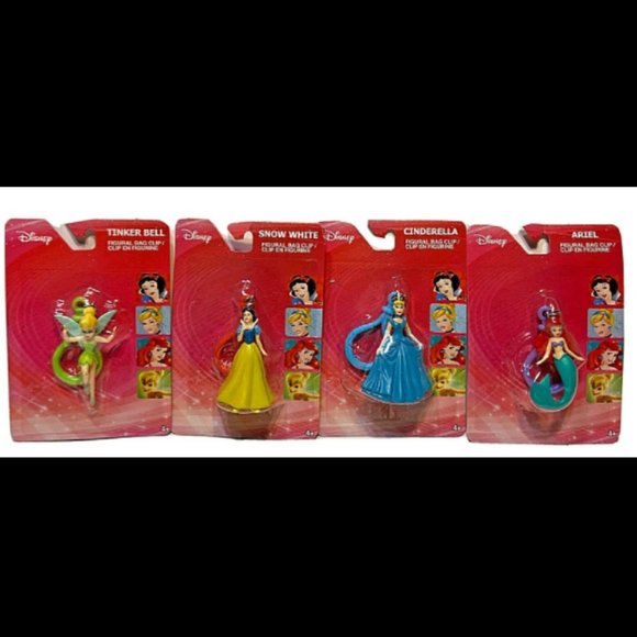 Disney | Toys | Disney Princess Figural Bag Clips Lot 4 Cinderella Snow ...